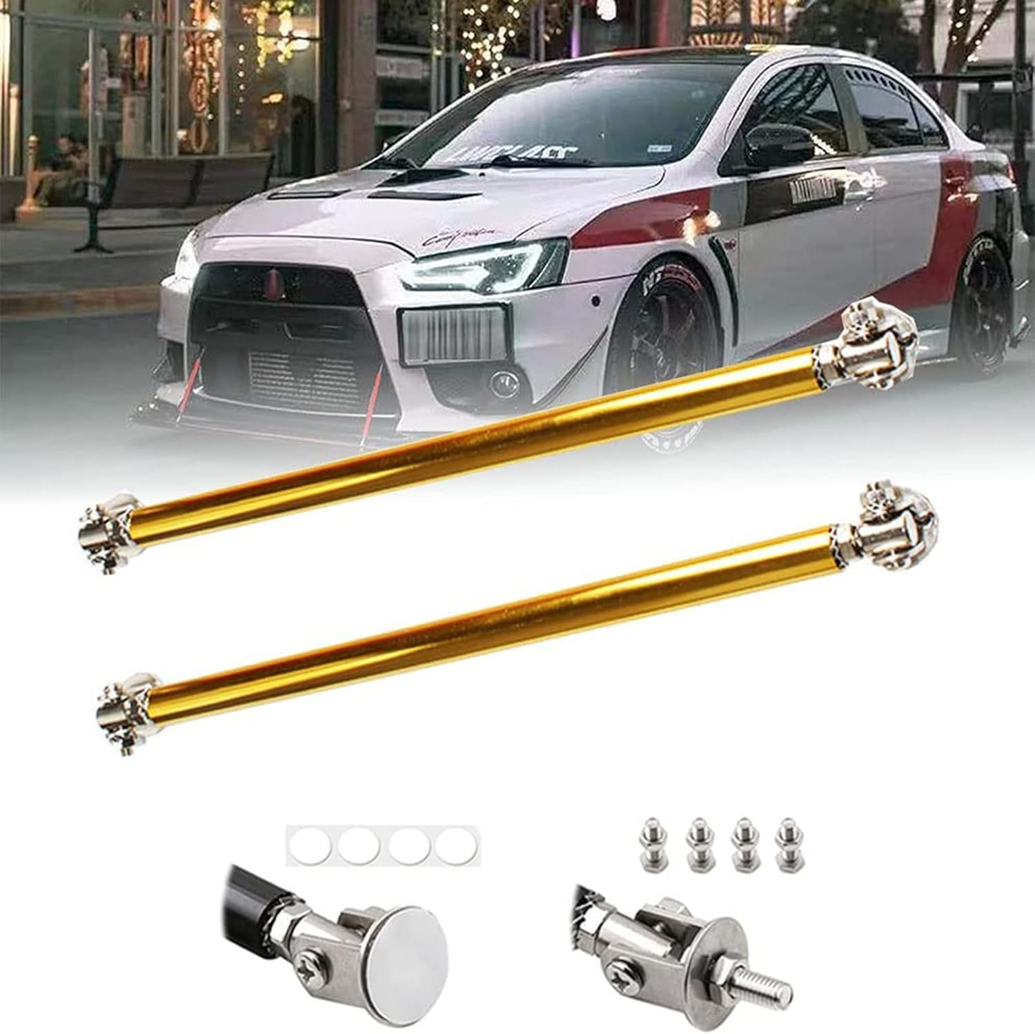 Amazon.com: EOHMAK 2PCS Front Bumper Lip Splitter Strut Rod Tie Bars ...
