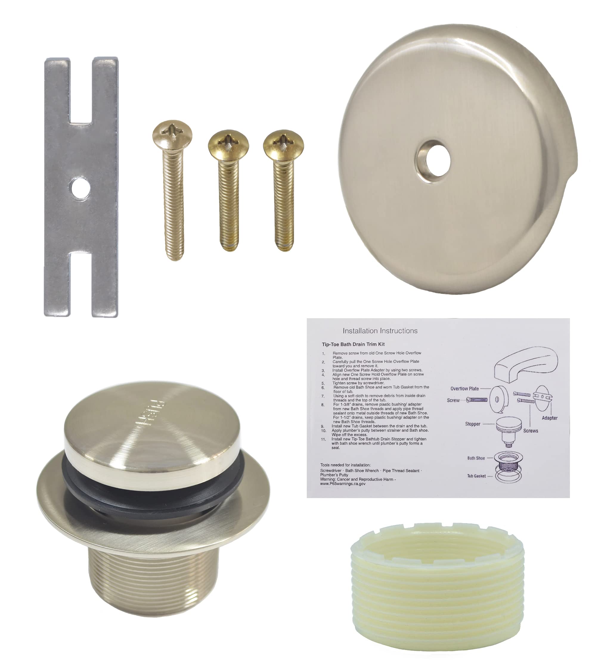 Snapklik.com : Gold-Hao-the-bathroom Tip-Toe Bathtub Drain Kit