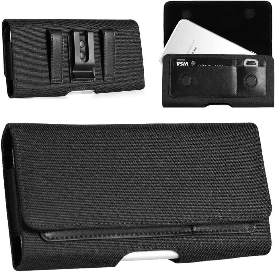 Amazon.com: Nylon Cell Phone Holster Pouch Belt Clip Case Holder with ...