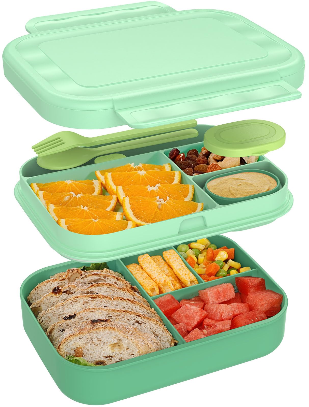 Amazon.com: Caperci Bento Lunch Box for Kids - 5.8 Cups Stackable ...