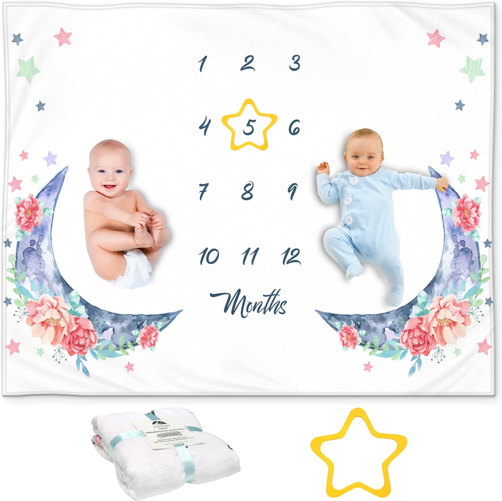 Amazon.com: MDPrints Personalized Twin Milestone Blanket, Custom ...