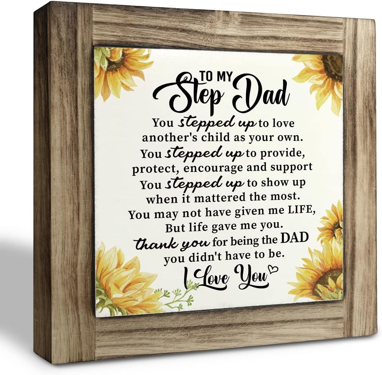 Amazon.com: Step Dad Wood Plaque Sign, Thank You for Being the Dad You ...