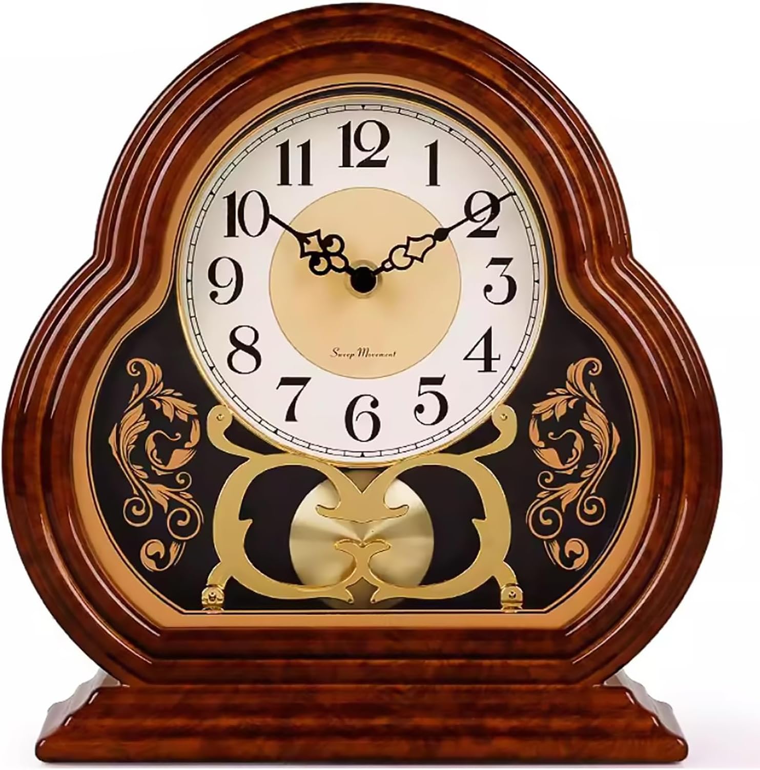 Amazon.com: SUZEPER Mantel Clock Battery Operated, Wooden Mantle Clocks ...