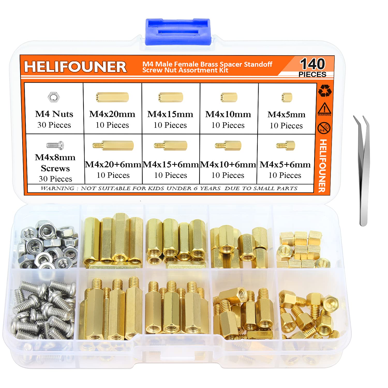 Snapklik.com : 140 Pieces M4 Male Female Hex Brass Spacer Standoff ...