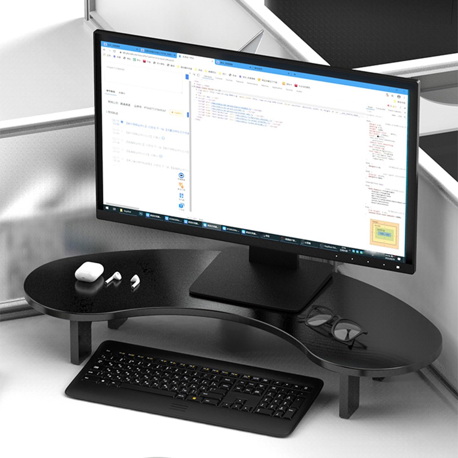 Amazon.com: Corner Monitor Stand Arc Office Desk Stand for Monitor ...