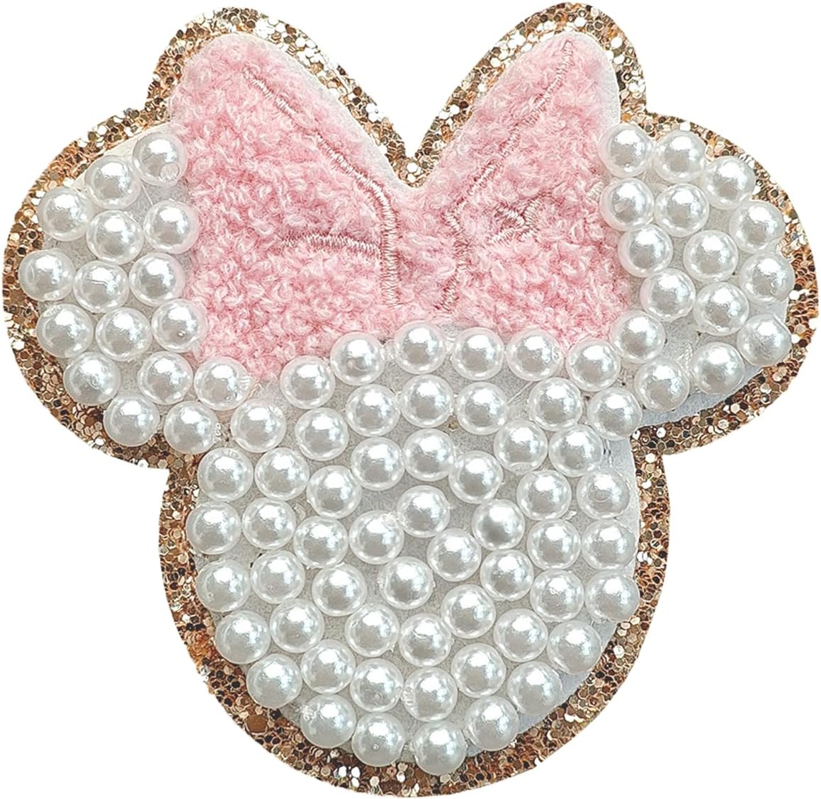 Amazon.com: 20Pcs Mouse Themed Patch, Pink Mouse Chenille Patches Gold ...