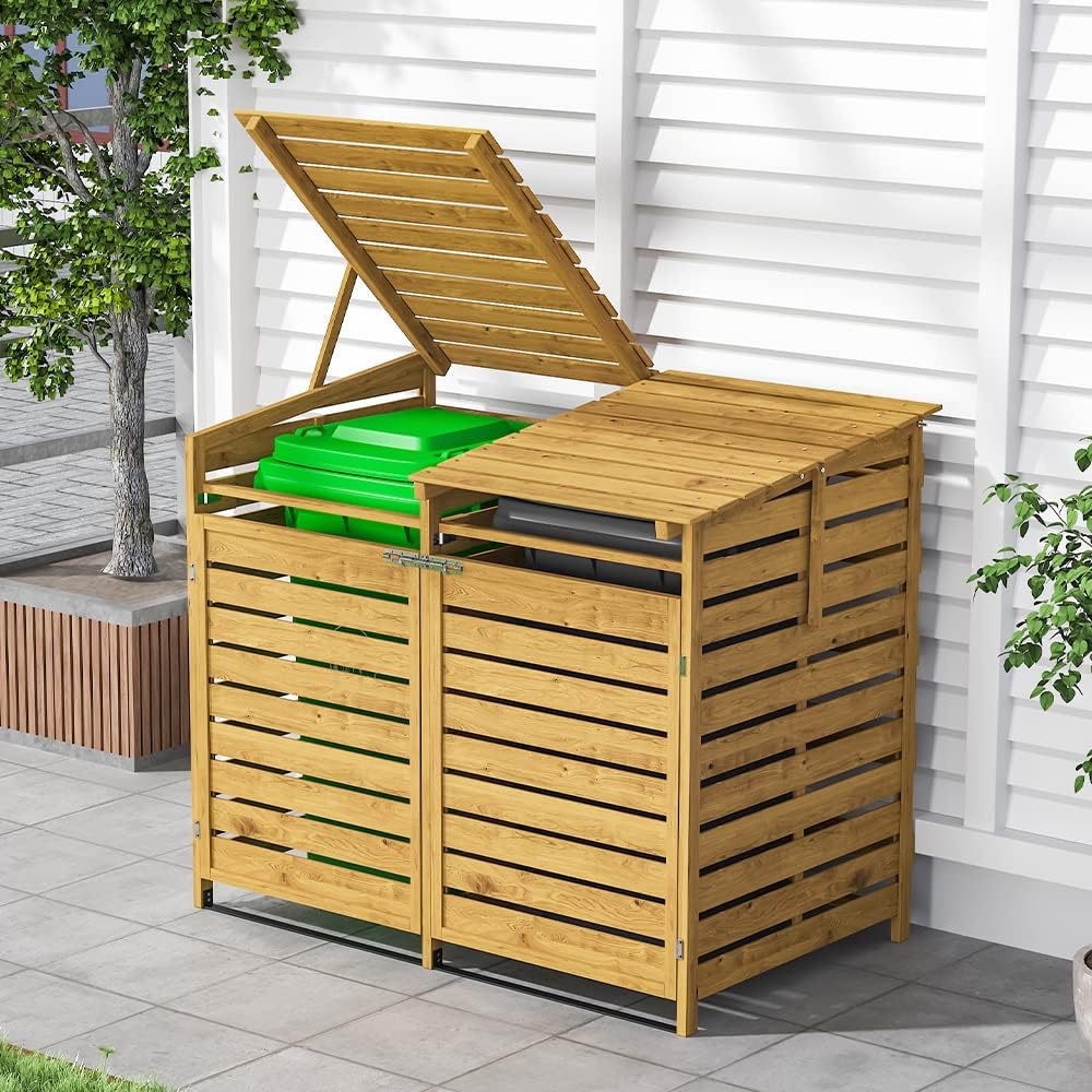 Warmiehomy Bin Store 2 Wheelie Bins Outdoor Wheelie Bin Storage Double ...