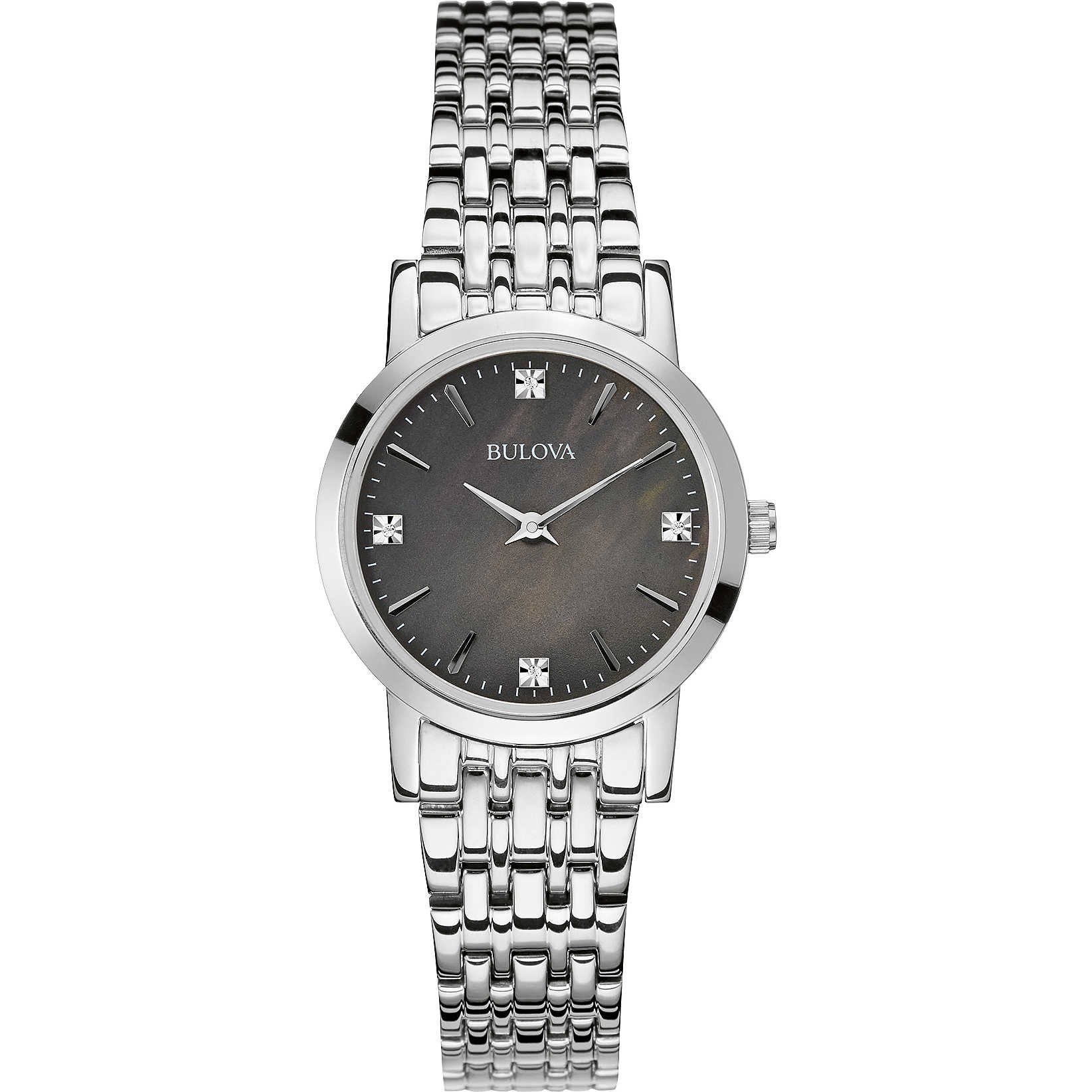 Snapklik.com : Bulova Ladies Classic Stainless Steel 2-Hand Quartz ...
