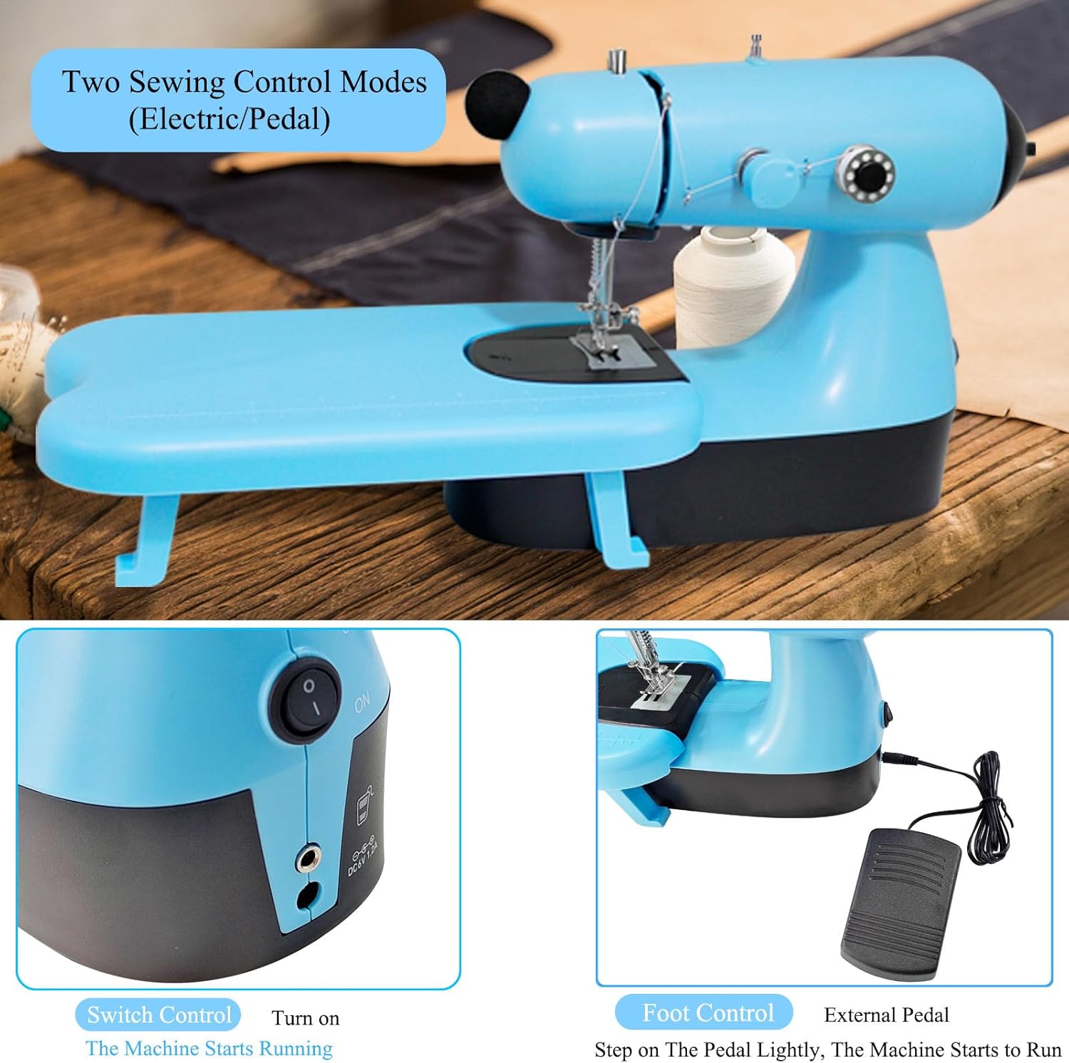 YEQIN Mini máquina de coser Pequeñas máquinas de coser portátiles para ...