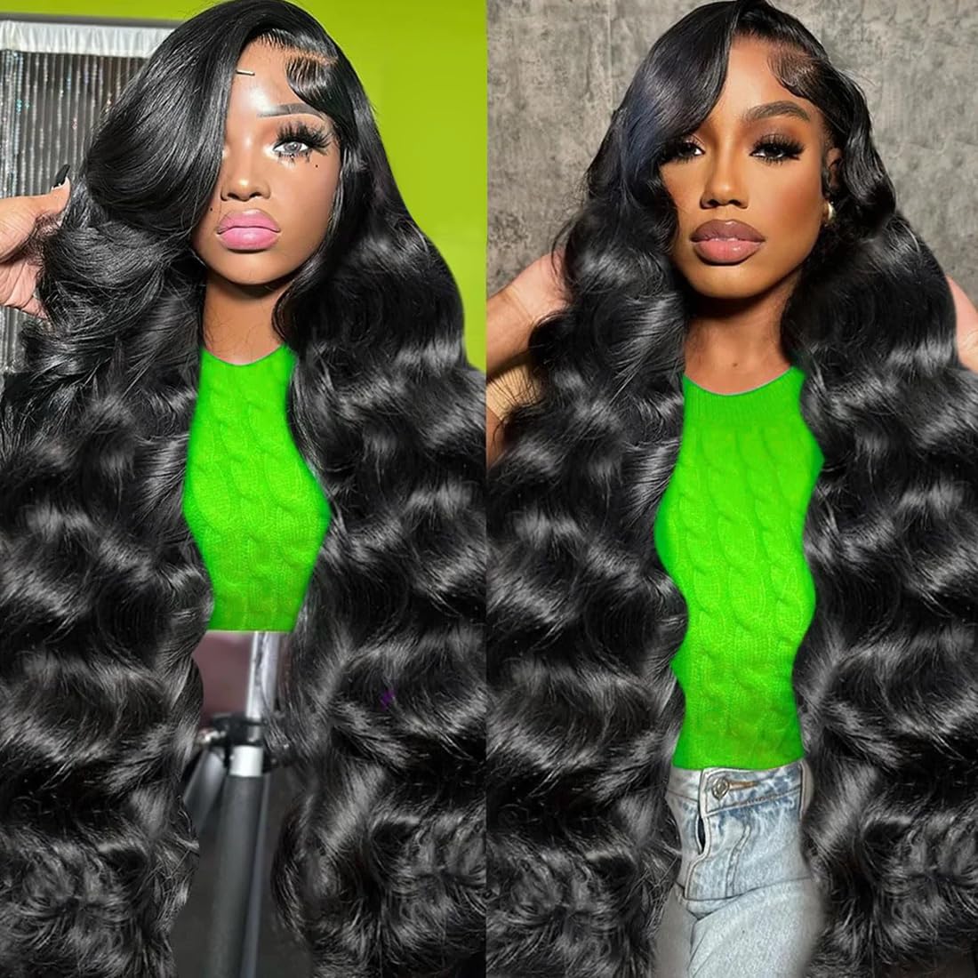 Amazon.com : MIRTHFUL Straight Lace Front Wigs Human Hair Pre Plucked ...