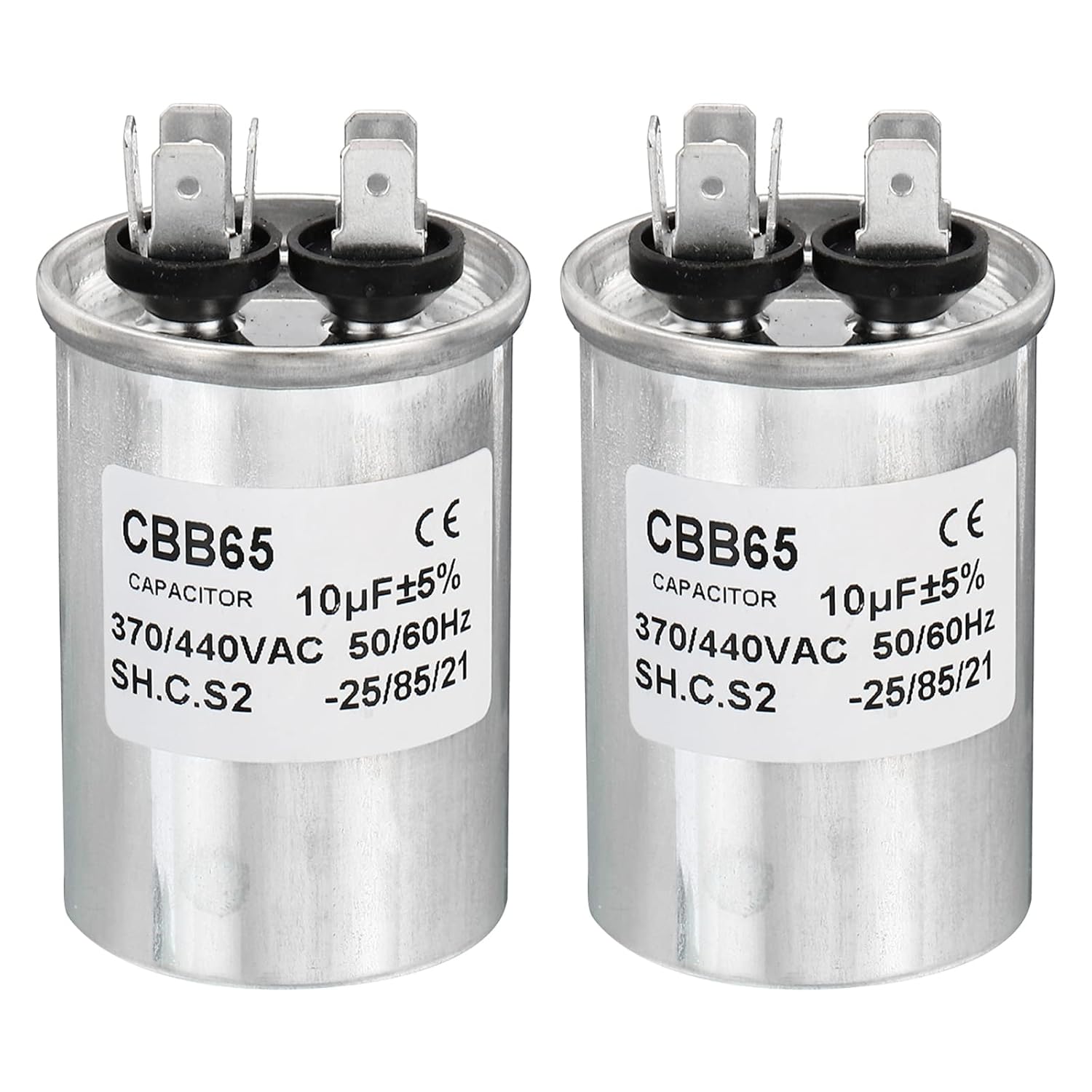 Amazon.com: PATIKIL 10uF 10MDF 370/440VAC Fan Start Capacitor,2Pcs CBB65 Circular Run Capacitor ...