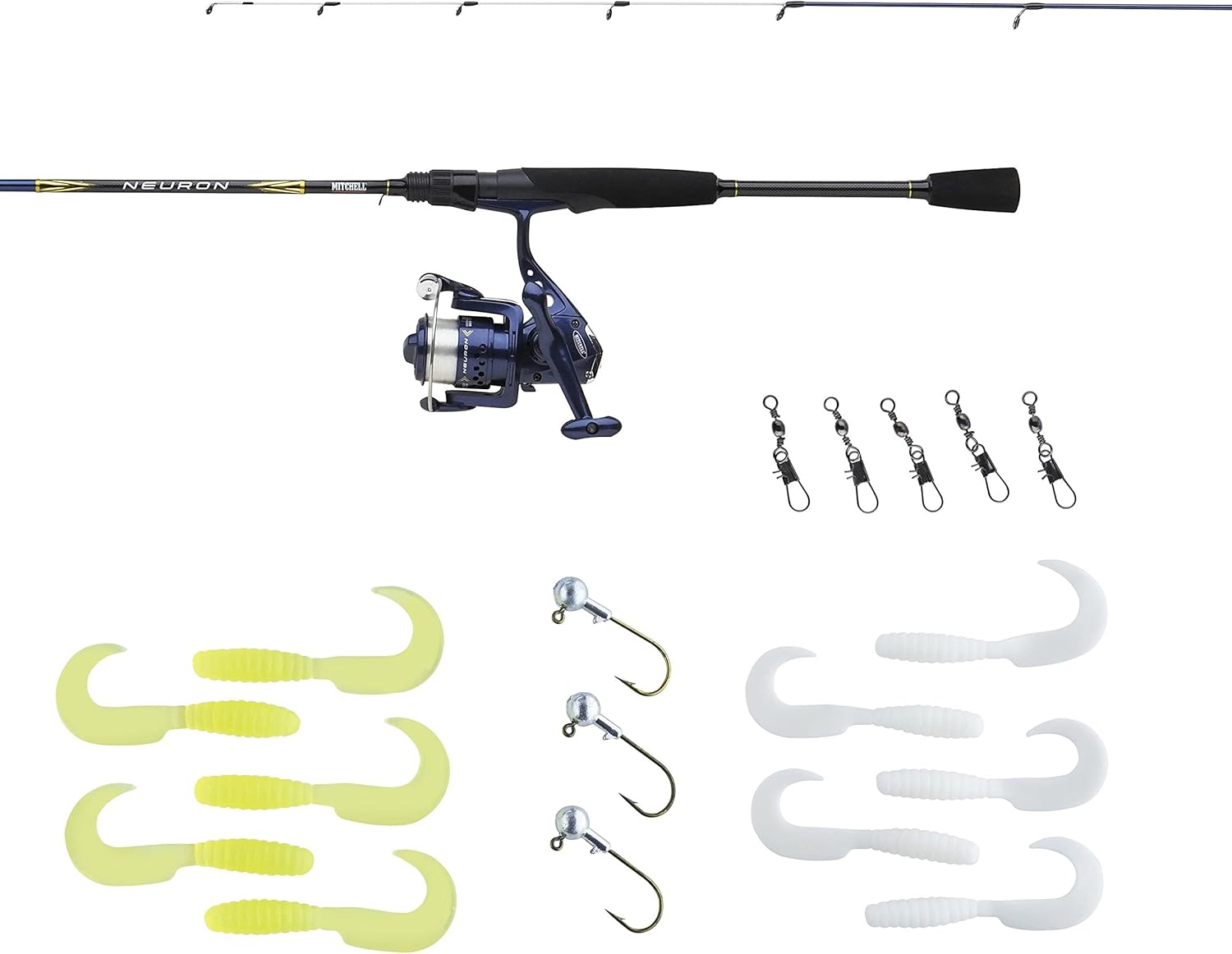 Mitchell Neuron LFR Combo, Light Rock Fishing Rod and Reel Set, Two ...