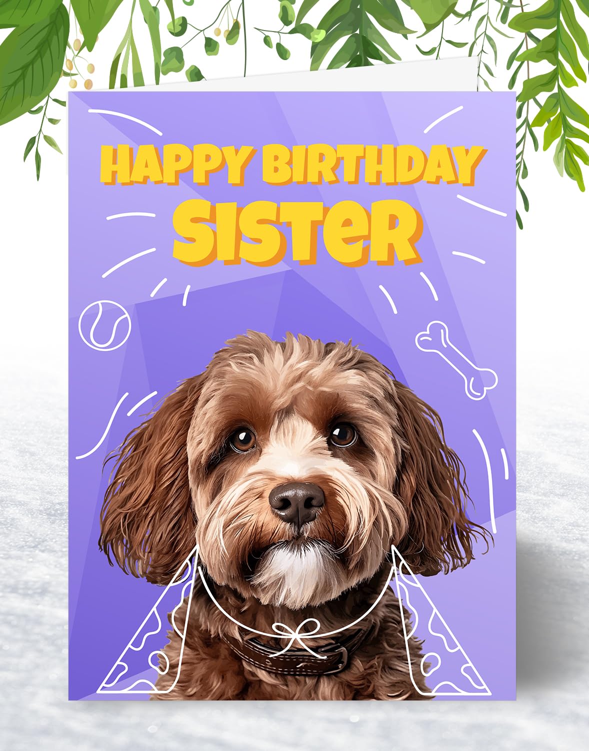 Funny Dog Happy Birthday Sister Funny Birthday Card From The Dog For