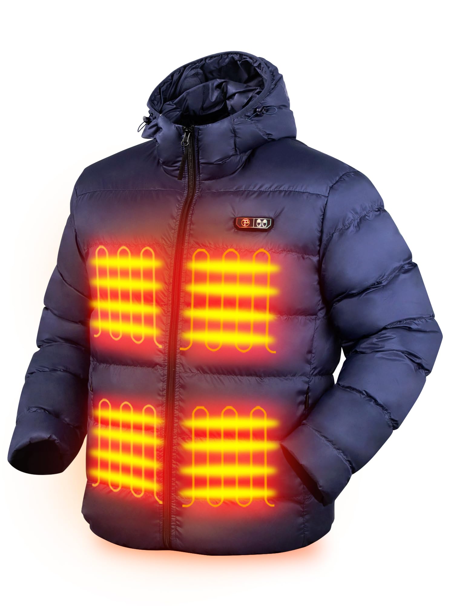 PTAHDUS Men’s Heated Jacket with Battery Pack 7.4V, with Hand Warmer ...