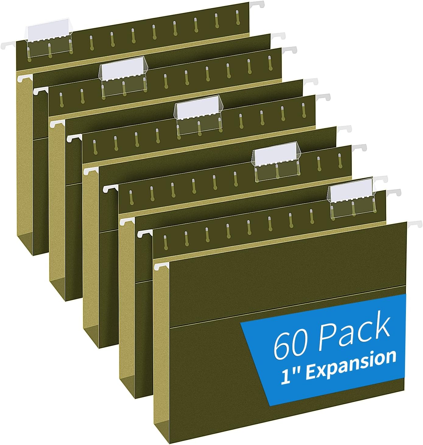 Amazon.com : Extra Capacity Hanging File Folders, RAZCC 60 Pack Letter ...