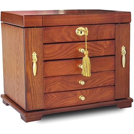 TITISKIN Extra Large Wooden Jewelry Box/Jewel Case Cabinet Armoire Ring ...