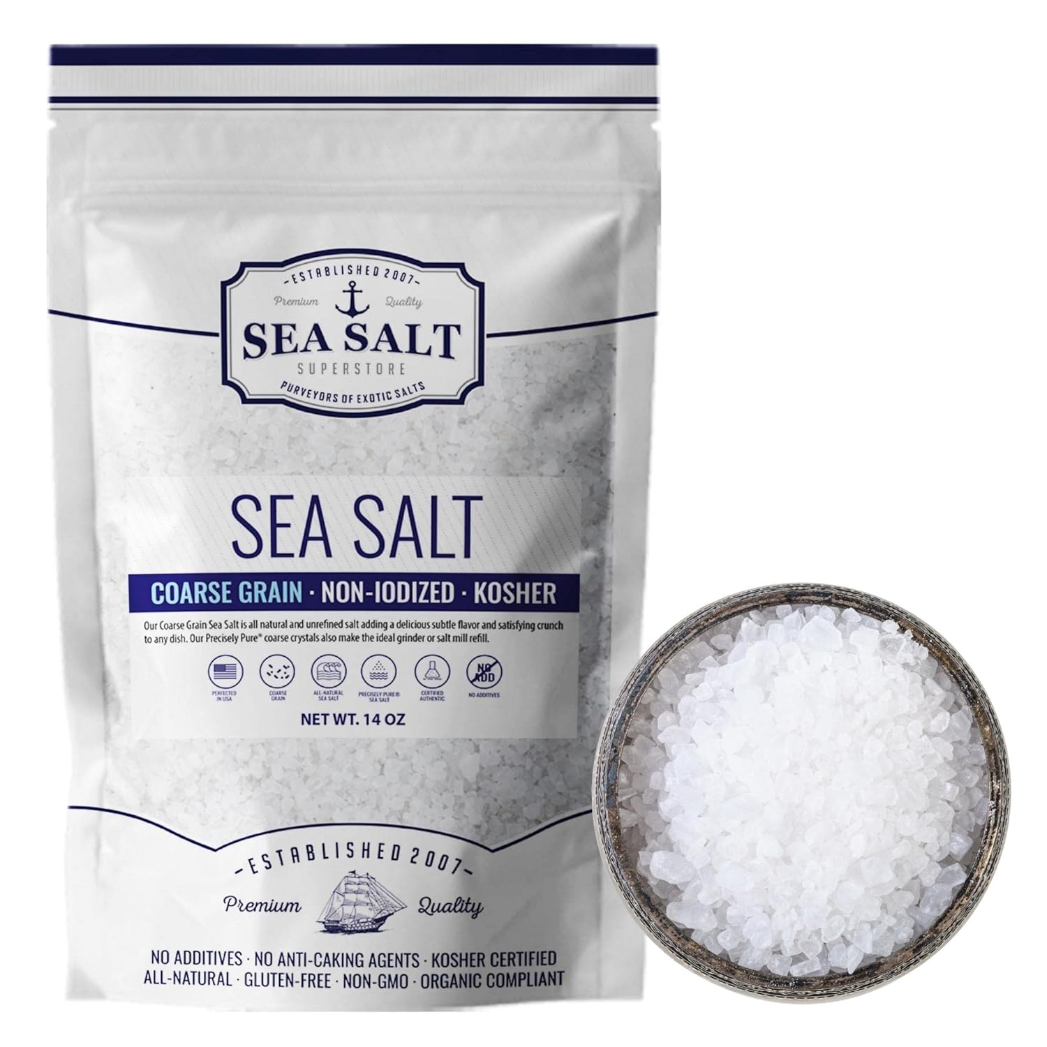 Amazon.com : Sea Salt, Coarse Grain Baja Sea Salt, Great for Cooking or ...