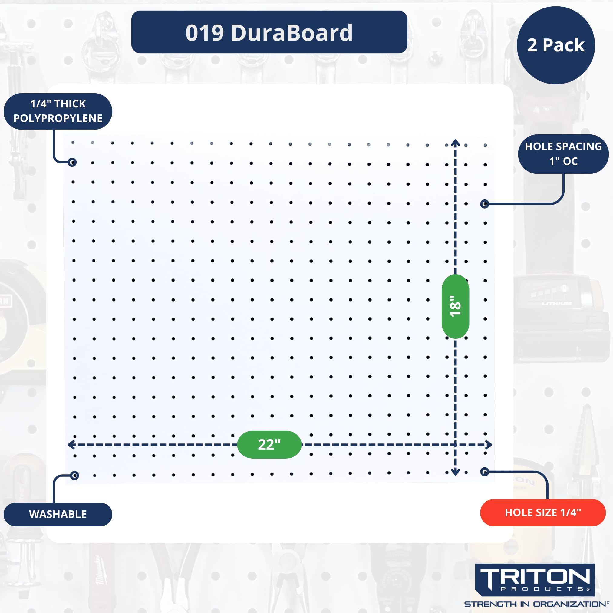 Snapklik.com : Triton Products Heavy Duty Poly Pegboards - Set Of 2 ...