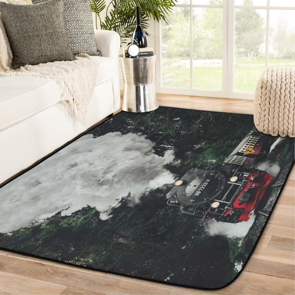 Amazon.com: GUYOS Steam Locomotive Train Pattern 4 x 6 Feet/5 x 7 Feet ...