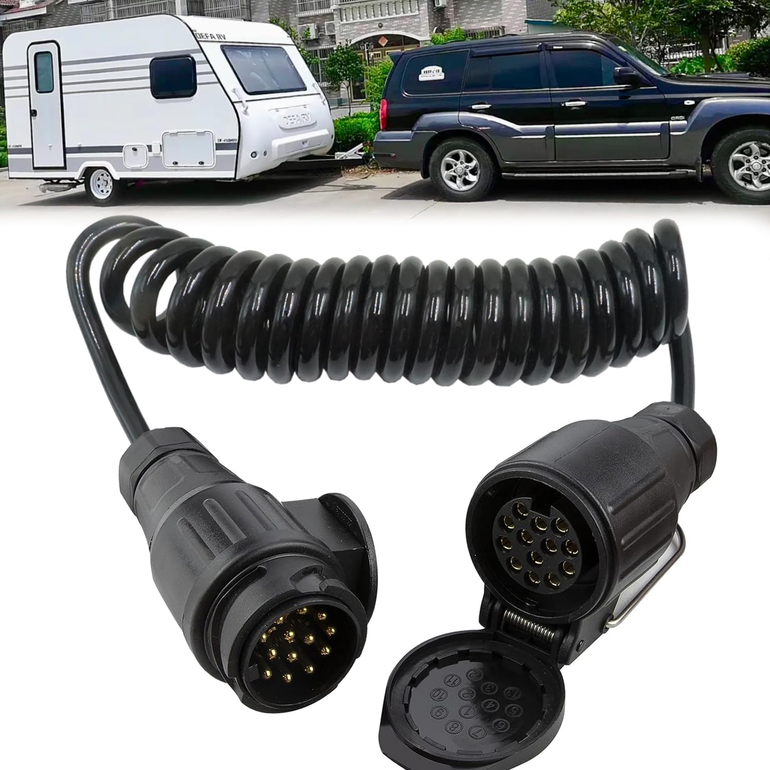 3m 13 to 13 pin Trailer Extension Cable Caravan Extension Adapter Cable Lead Connection 13 Pin ...
