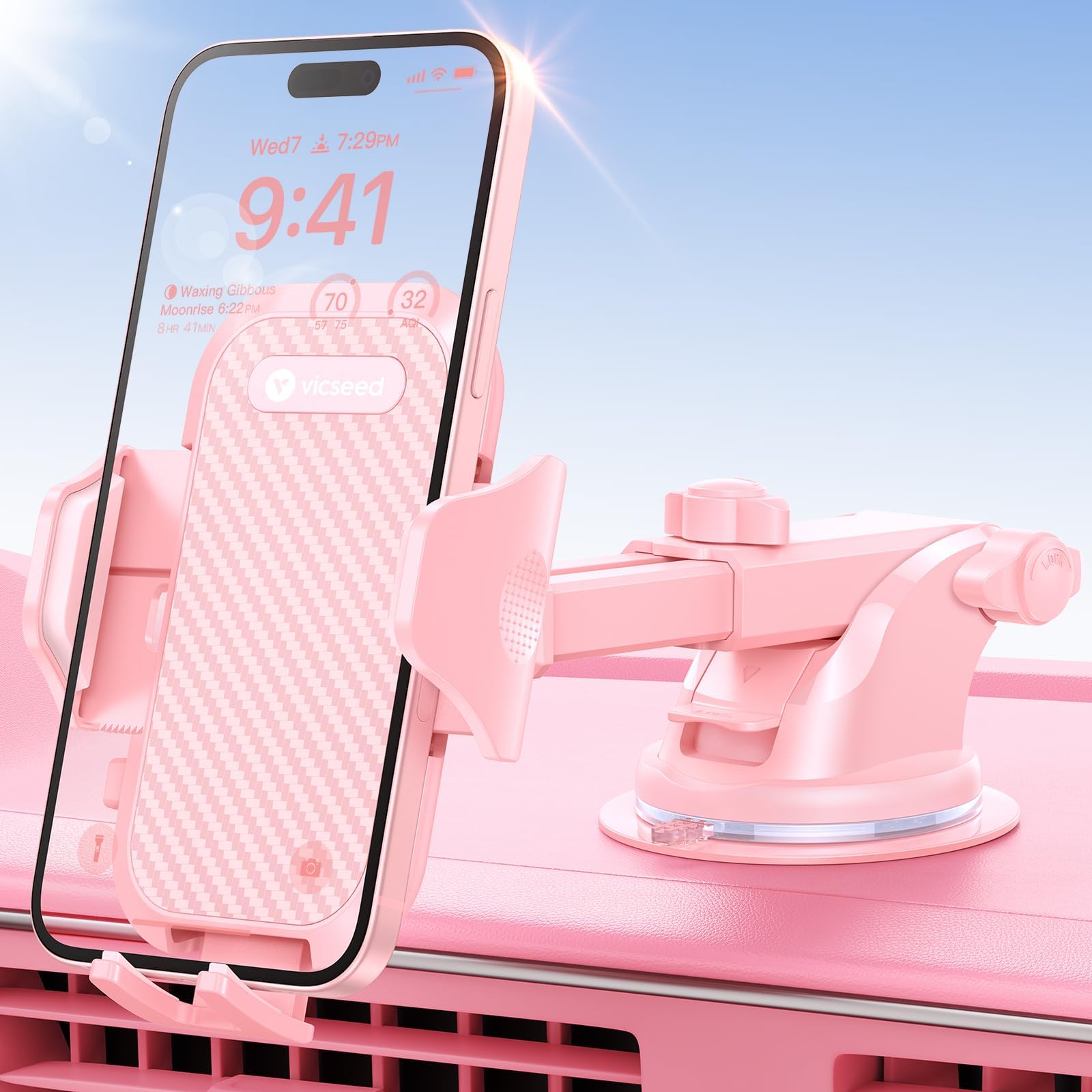 Amazon.com: VICSEED Pink Phone Holder for Your Car [ Sturdy & Secure ...
