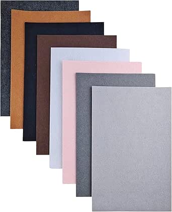 Jtnohx Stiff Felt Fabric for Crafts, 2mm Thick Colour Felt Sheets, 8 ...