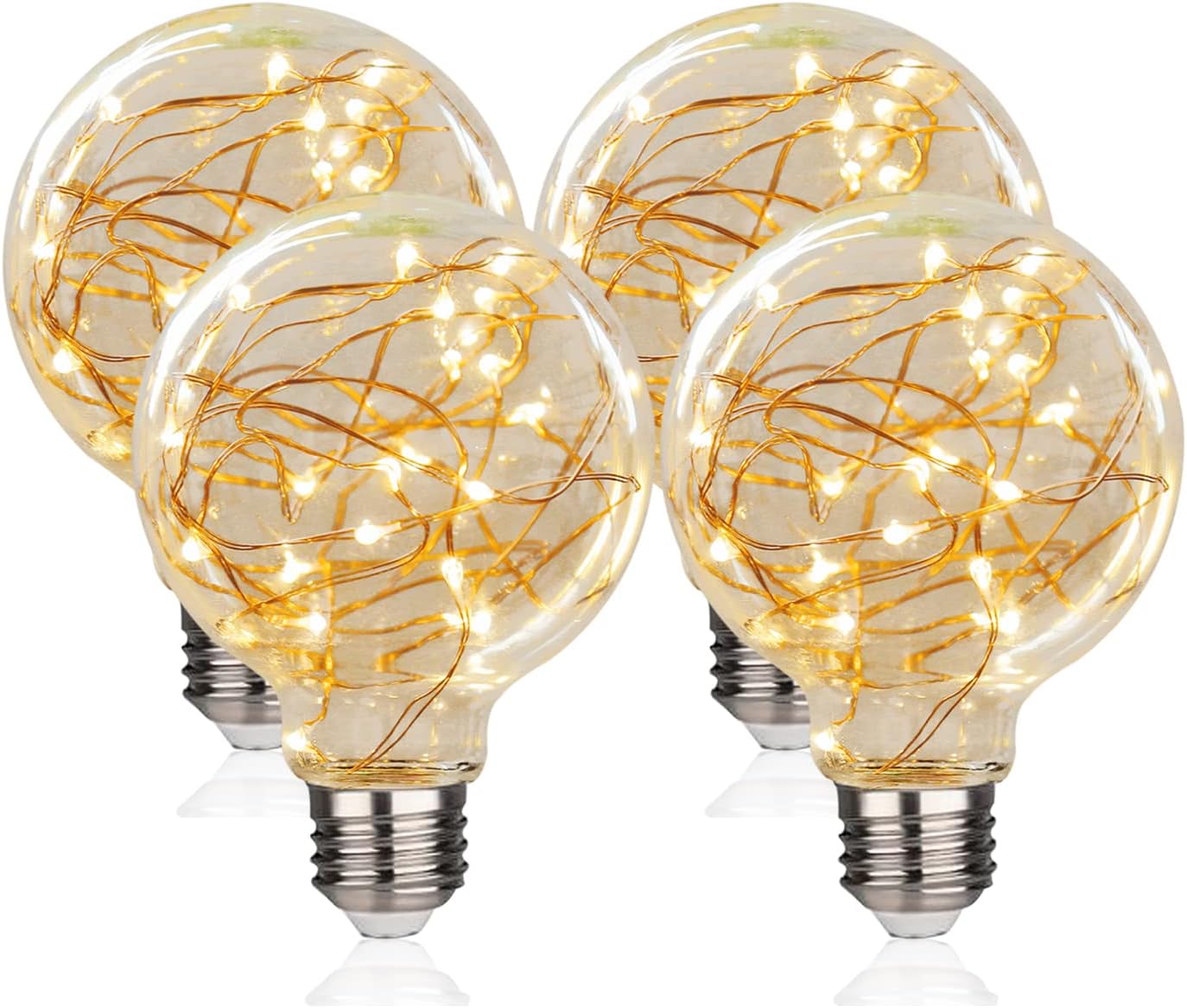 ASMSW LED Globe Fairy Light Bulb with Copper Filament, G125 Edison ...