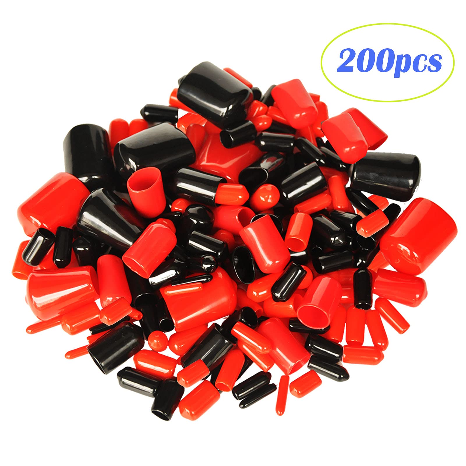 Snapklik.com : 200 Pieces Rubber End Caps Assortment Kit Vinyl Flexible ...
