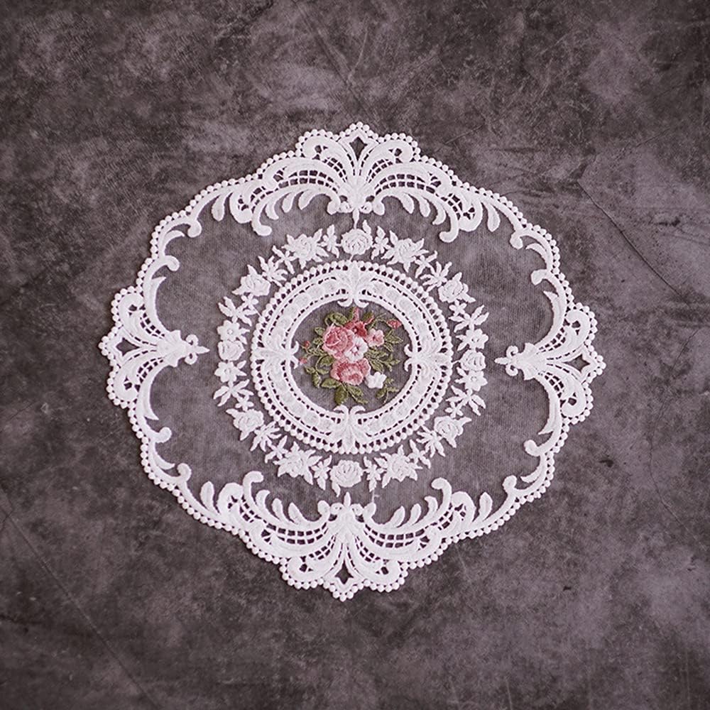 Amazon.com: Sibba Retro Lace Placemats 2Pcs Crochet Lace Tablecloth ...