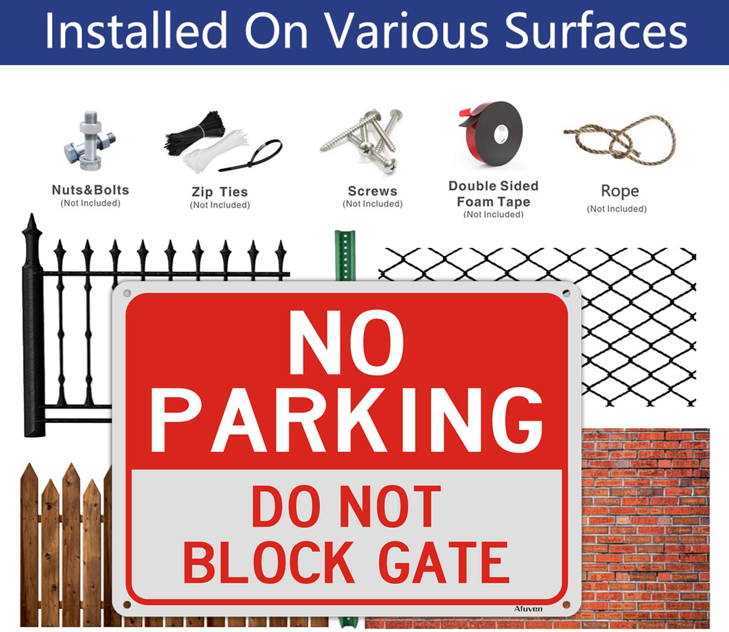 Snapklik.com : No Parking Do Not Block Gate Signs 10" X 14" No Parking ...