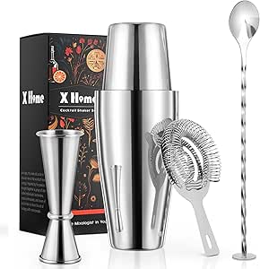 Amazon.com: X Home Cocktail Shaker Set, Professional 4-Piece Bartender ...