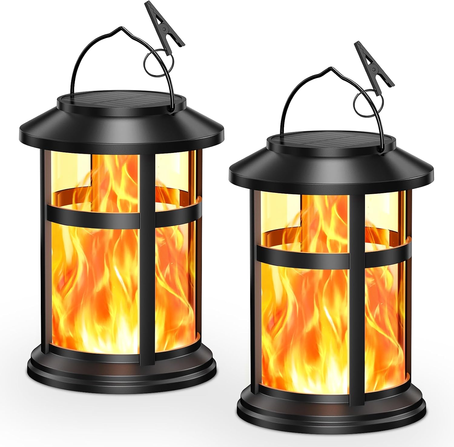 Amazon.com: Wdtpro 2 Pack Solar Lanterns Outdoor, Two Modes Solid Light ...