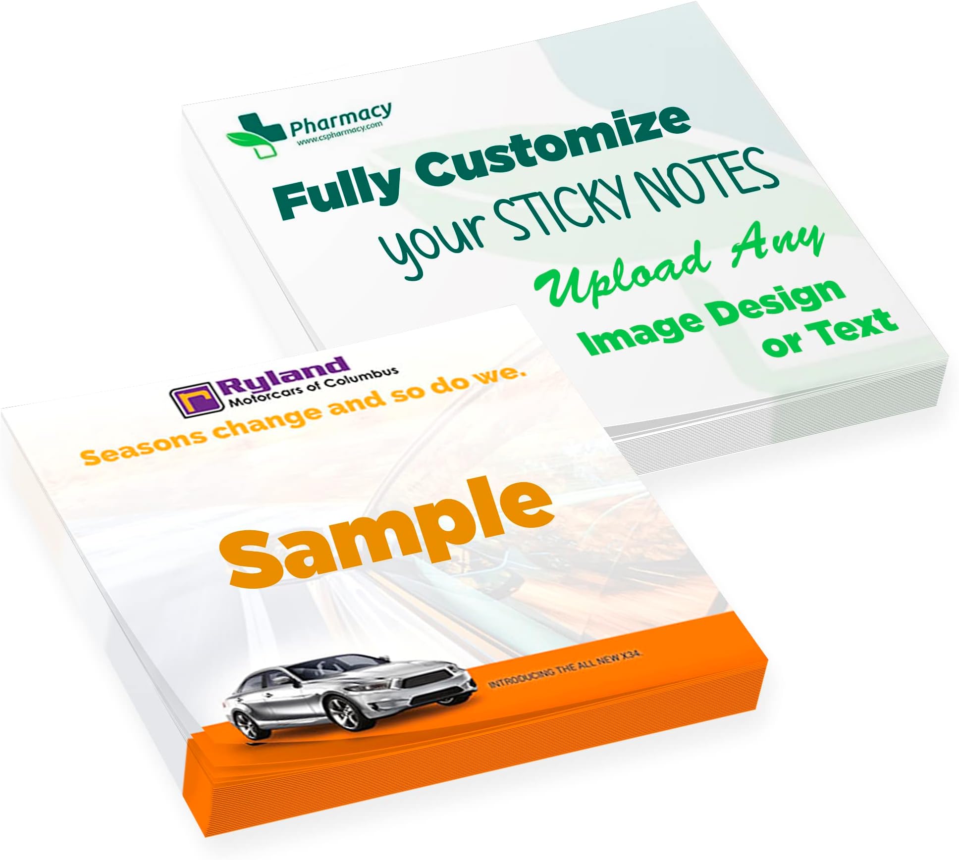 Amazon.com : Personalized Sticky Notes Set of 3 - Custom Stationery ...