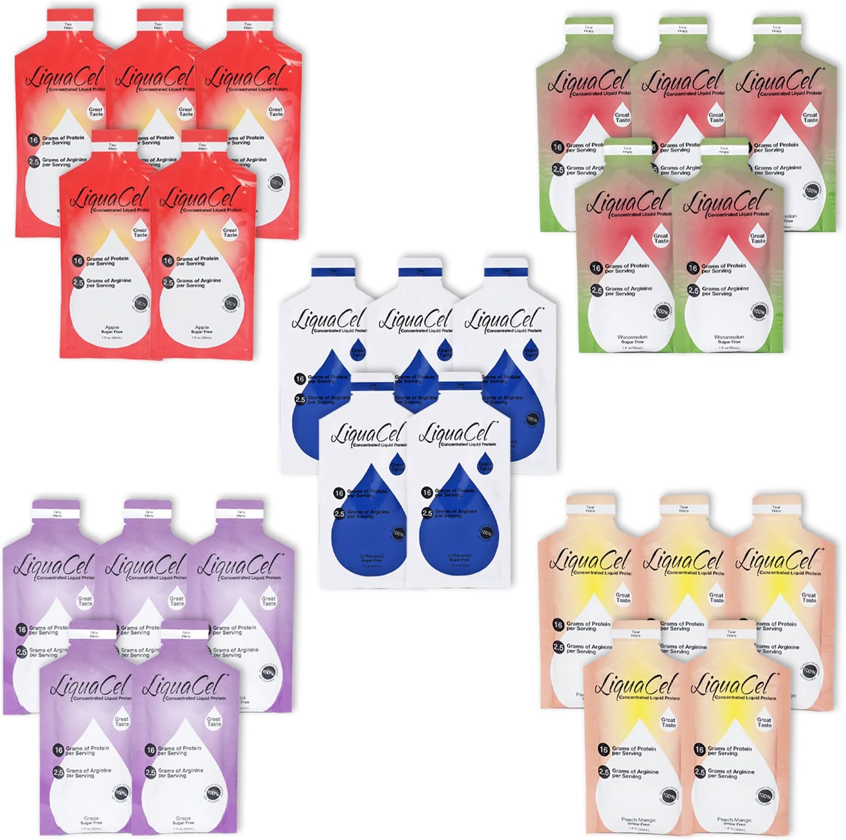 Amazon.com : LiquaCel Concentrated Liquid Protein Packets Variety Packs ...
