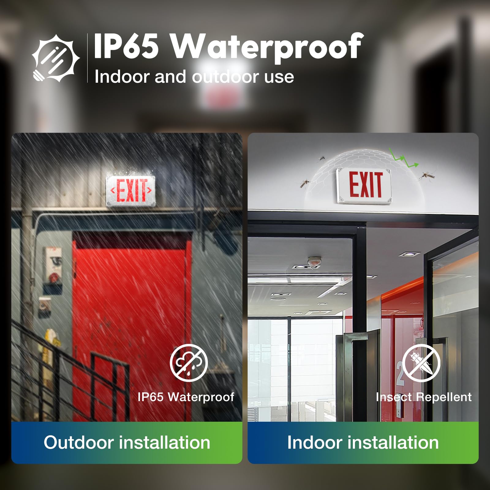 Snapklik.com : FREELICHT Red LED IP65 Waterproof Exit Sign