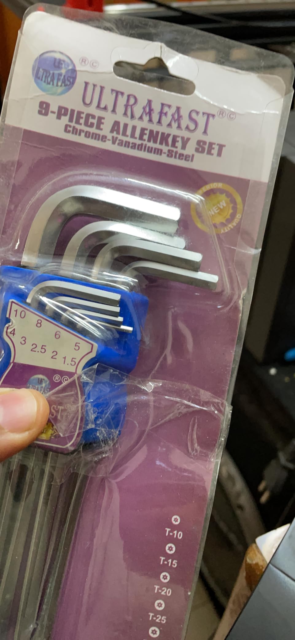 ULTRAFAST 9-Piece Torx Key Set Long Arm Allen Wrench keys Chrome ...