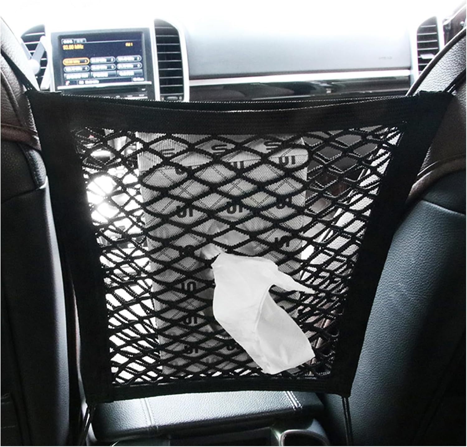 Amazon.com: Kewucn 2 Layers Car Mesh Organizer, Four-Side Elasticity ...