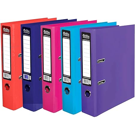 5 x Pukka A4 Glossy 2-Ring Lever Arch File School Work Office 75mm ...