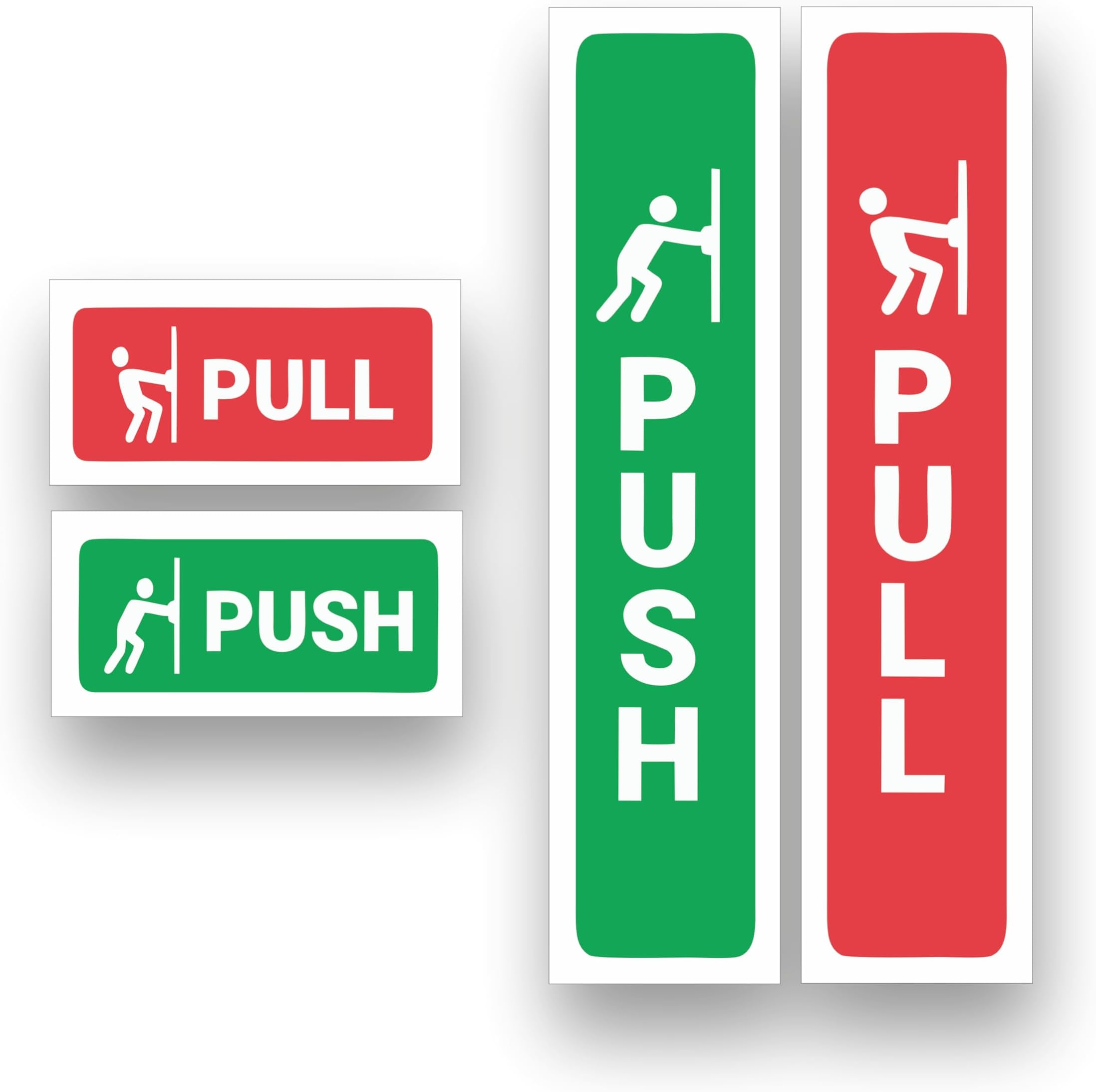 Two Pairs (4 pieces) Self-Adhesive Push Pull Door Signs for Commercial ...