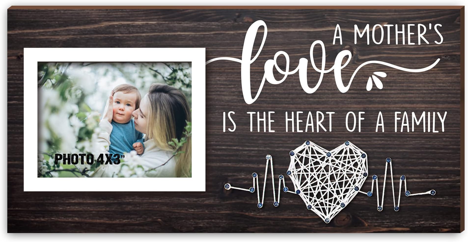 Amazon.com - HOIJAUMAI Mother & Son Wood Picture Frame Gift, the Love ...