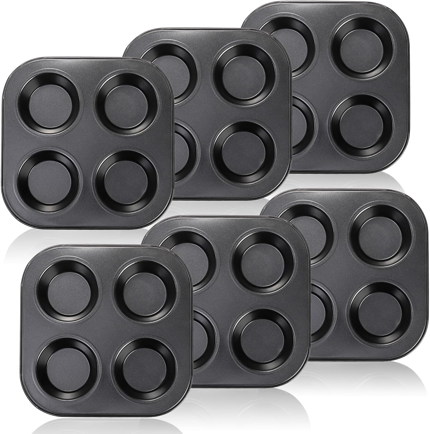 Amazon.com: Acshio 6 Pack Air Fryer Muffin Pan, 4 Cup Non-Stick Small ...