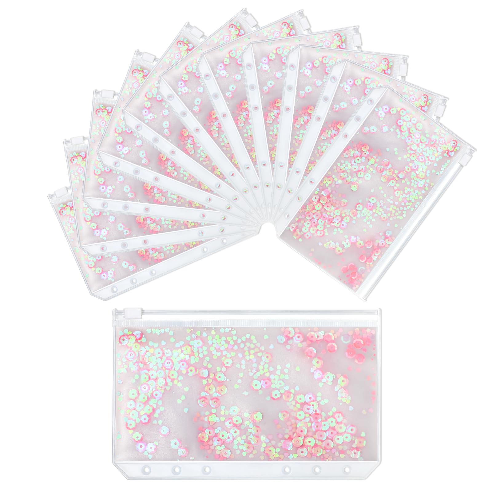 Amazon.com : NEWEST 12 Pieces A6 6-Hole Binder Pockets Soft PVC Planner ...