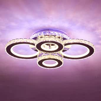 YYJLX Modern LED Flush Mount Ceiling Light Fixture with Remote Control ...