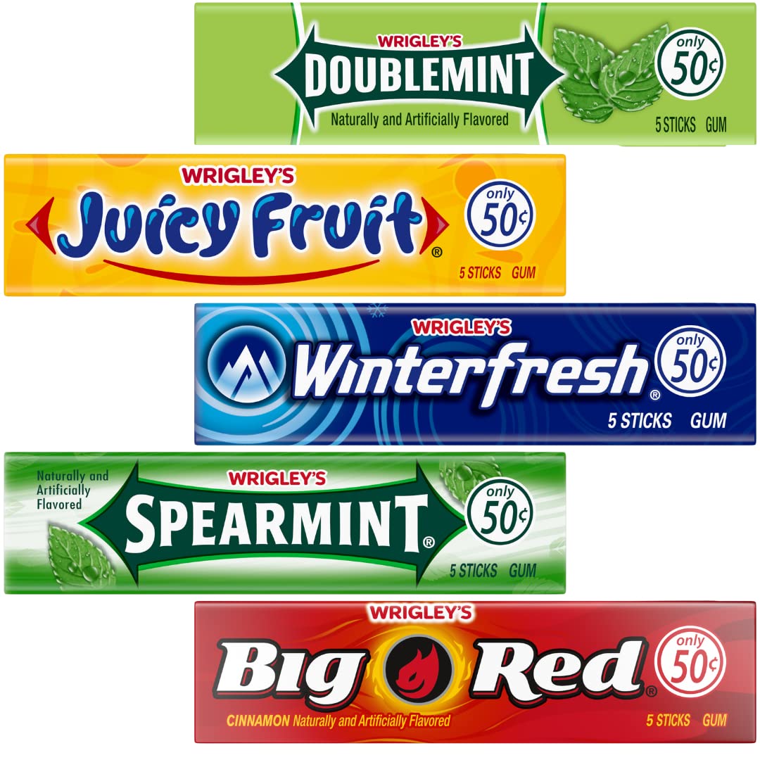 Wrigley’s Doublemint, menta verde, fruta jugosa, rojo grande, goma de ...
