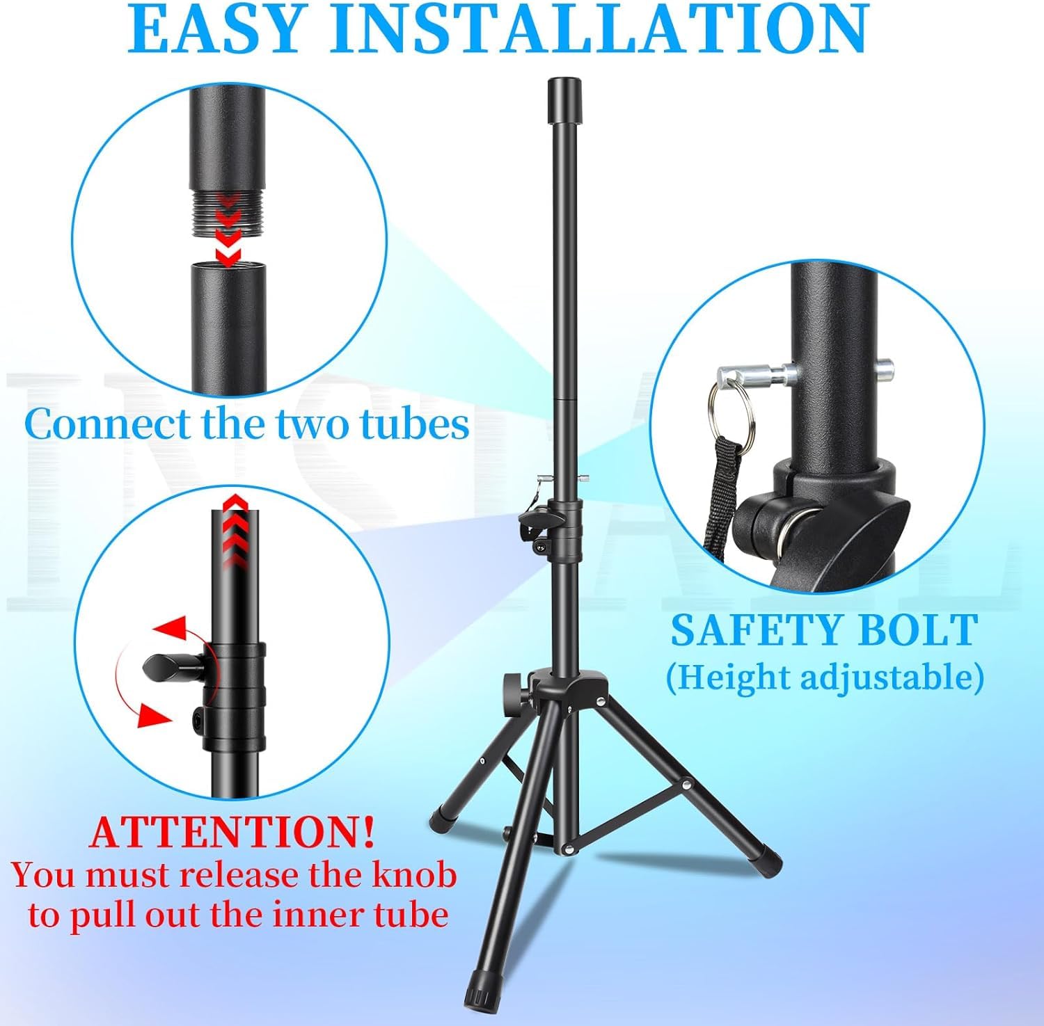 Snapklik.com : GZGDLJQ Small Speaker Stand, Height Adjustable 35-47 ...