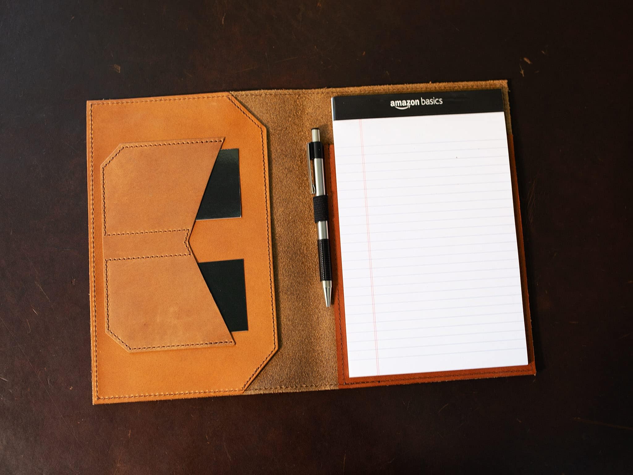 Amazon.com : Leather Notepad Holder Legal Junior Notebook Padfolio ...