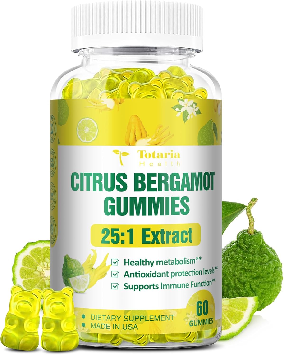 Amazon.com: Citrus Bergamot Gummies for Healthy Cholesterol - All ...