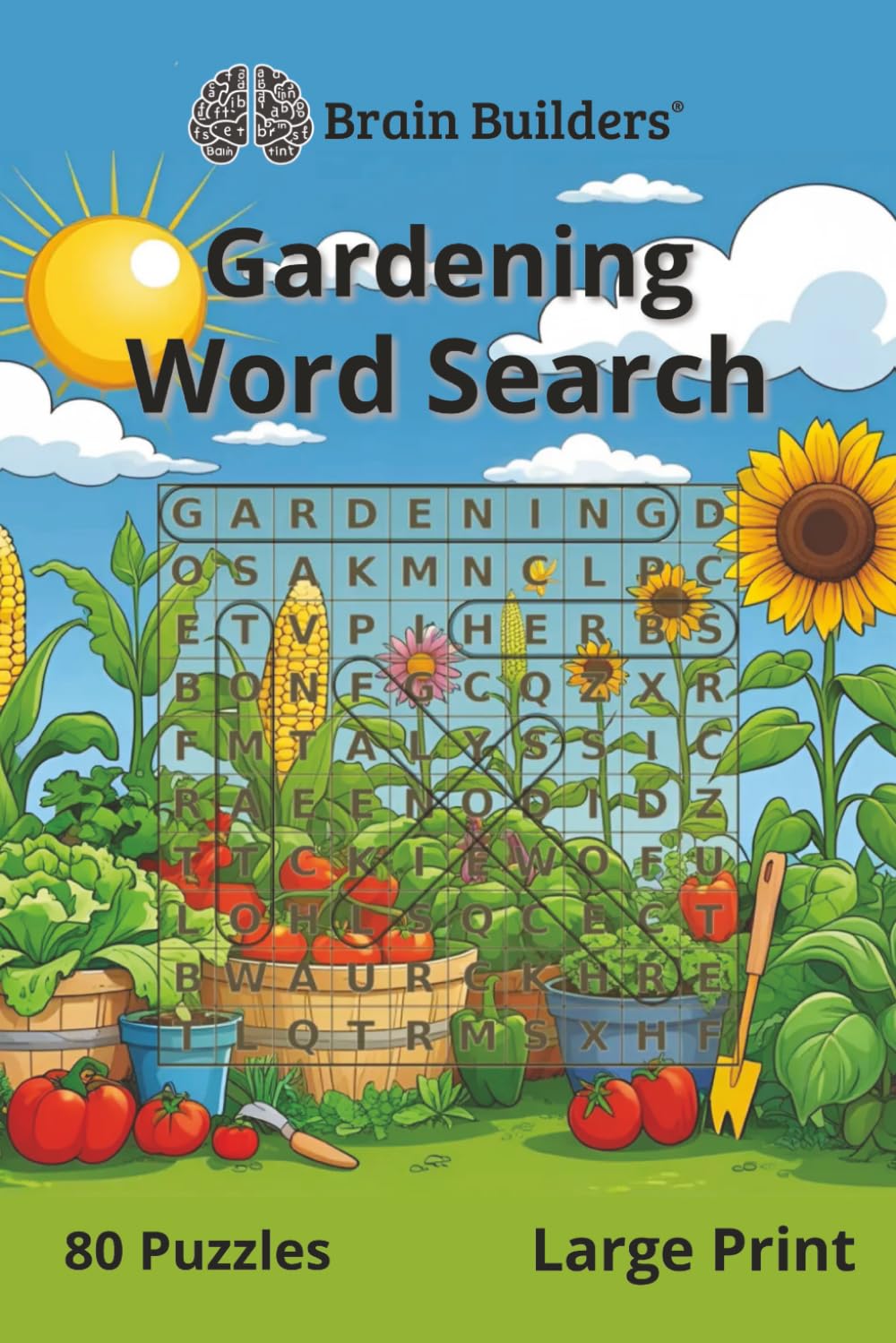 Brain Builders - Gardening Word Search: Fun Large Print Gardening ...