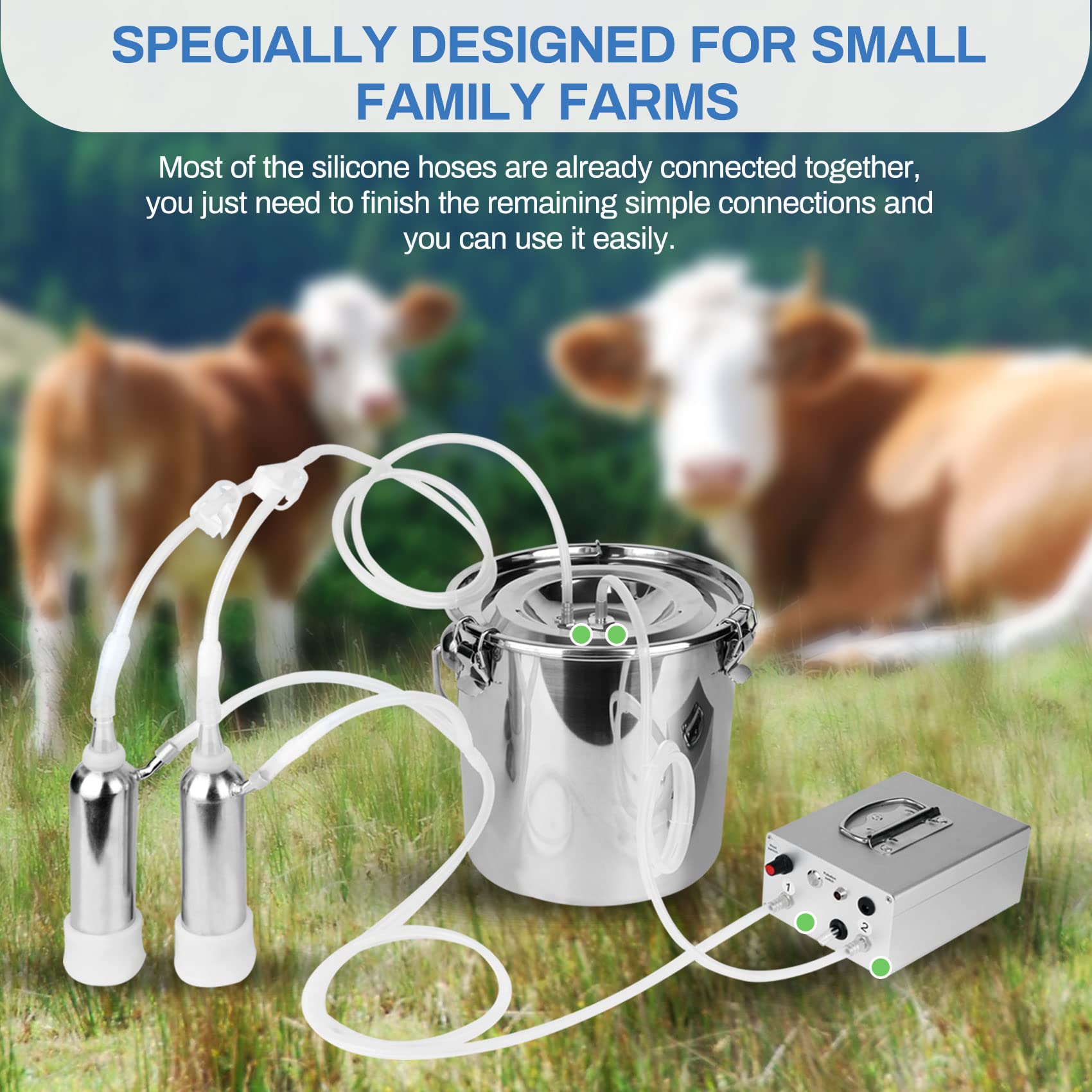 Snapklik.com : 5L Cow Milking Machine, Electric Pulsation Milking ...