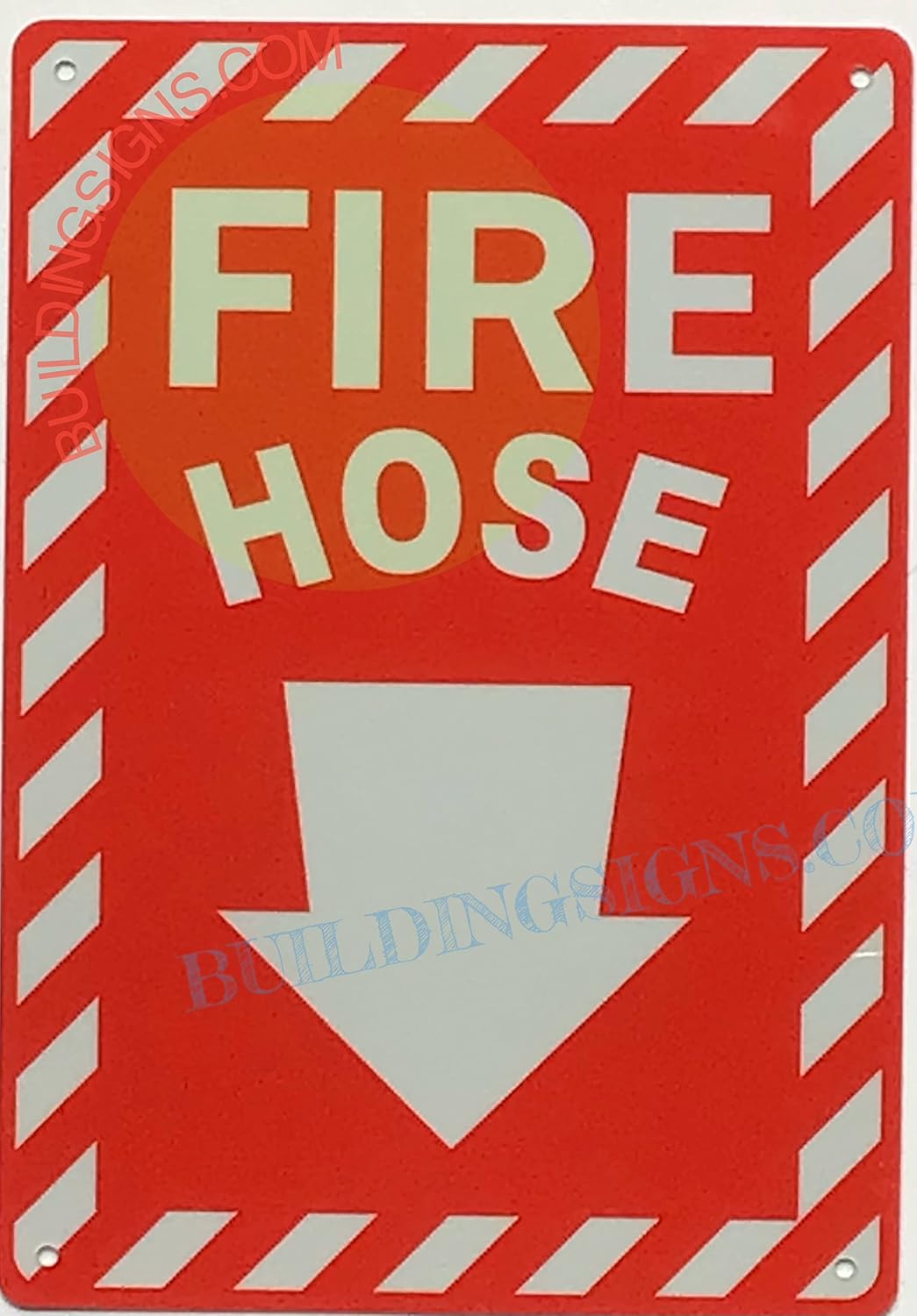 Amazon.com: FIRE HOSE ARROW DOWN SIGN (Aluminum Reflective , red 7X10 ...